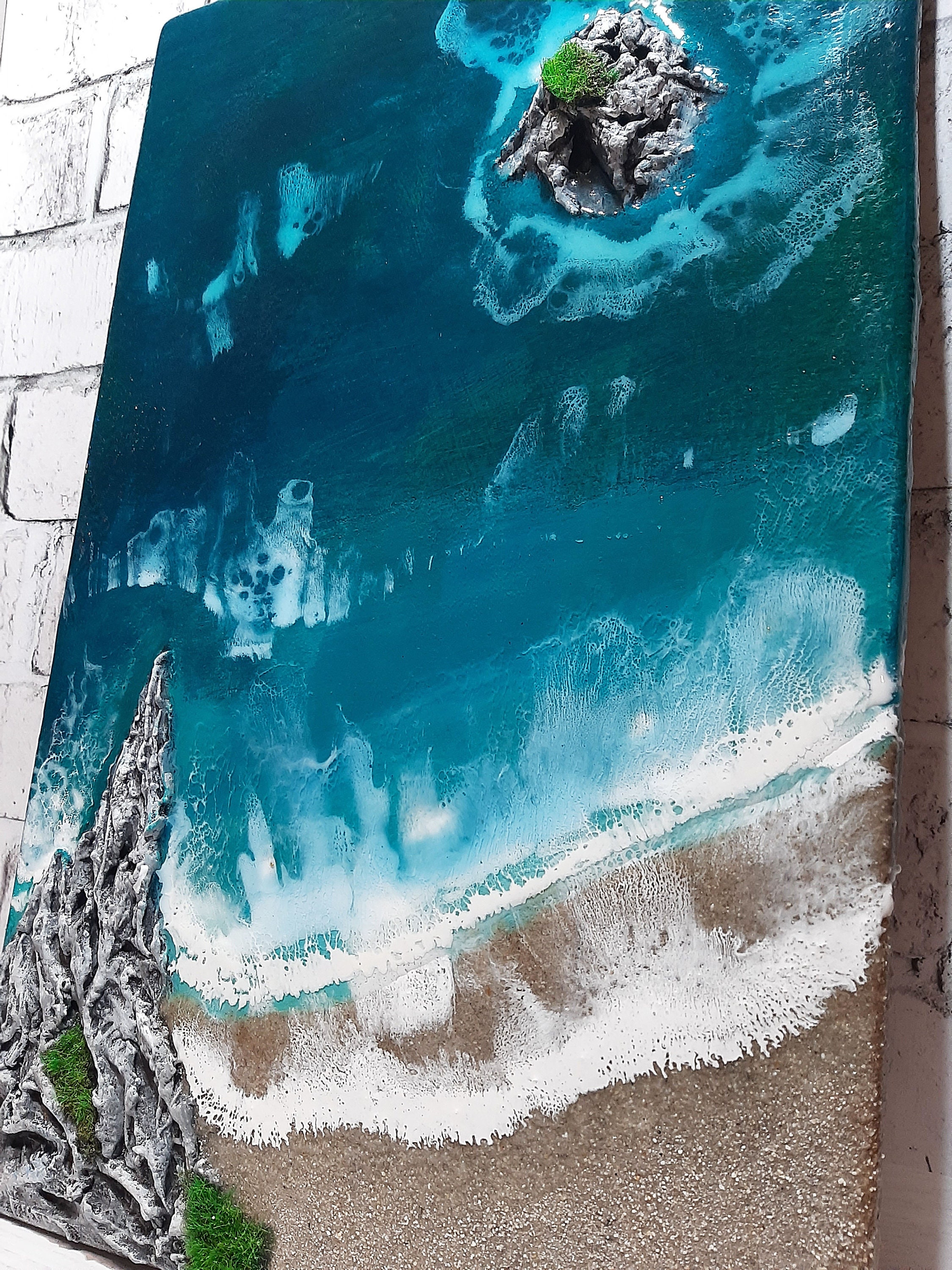 3D Resin Seascape, Ocean Resin Art, Custom Sizes Original Wall Art ...