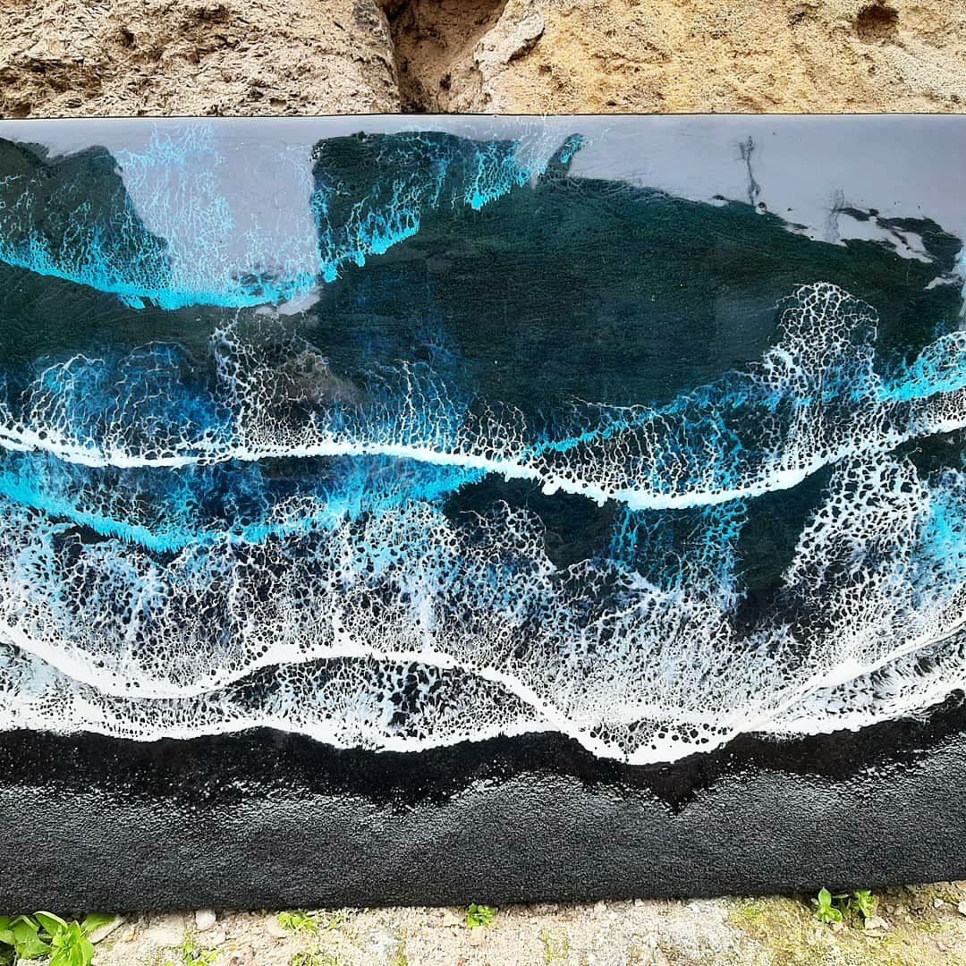 Modern Contemporary Style Sea Art,ocean Resin Art, Epoxy Resin Art ...