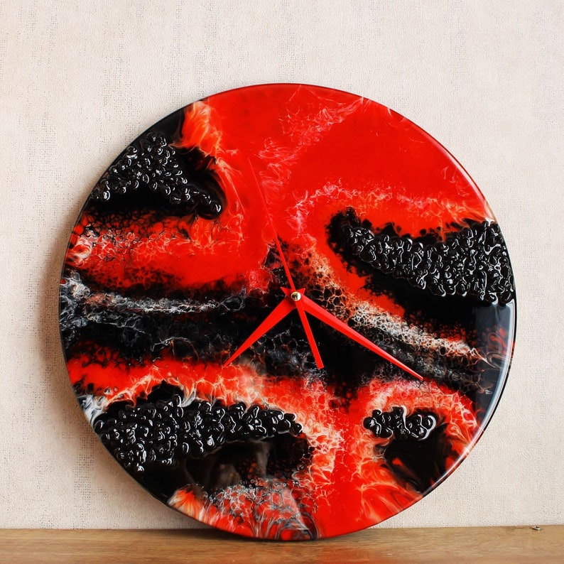 Original Epoxy Resin, Resin 3d Clock,resin Wall Clock, 3d Epoxy Wall ...