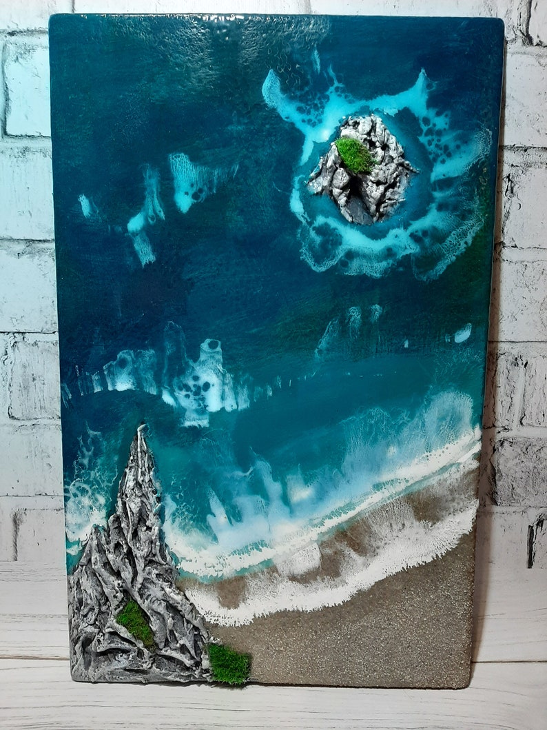 3D Resin Seascape, Ocean Resin Art, Custom Sizes Original Wall Art ...