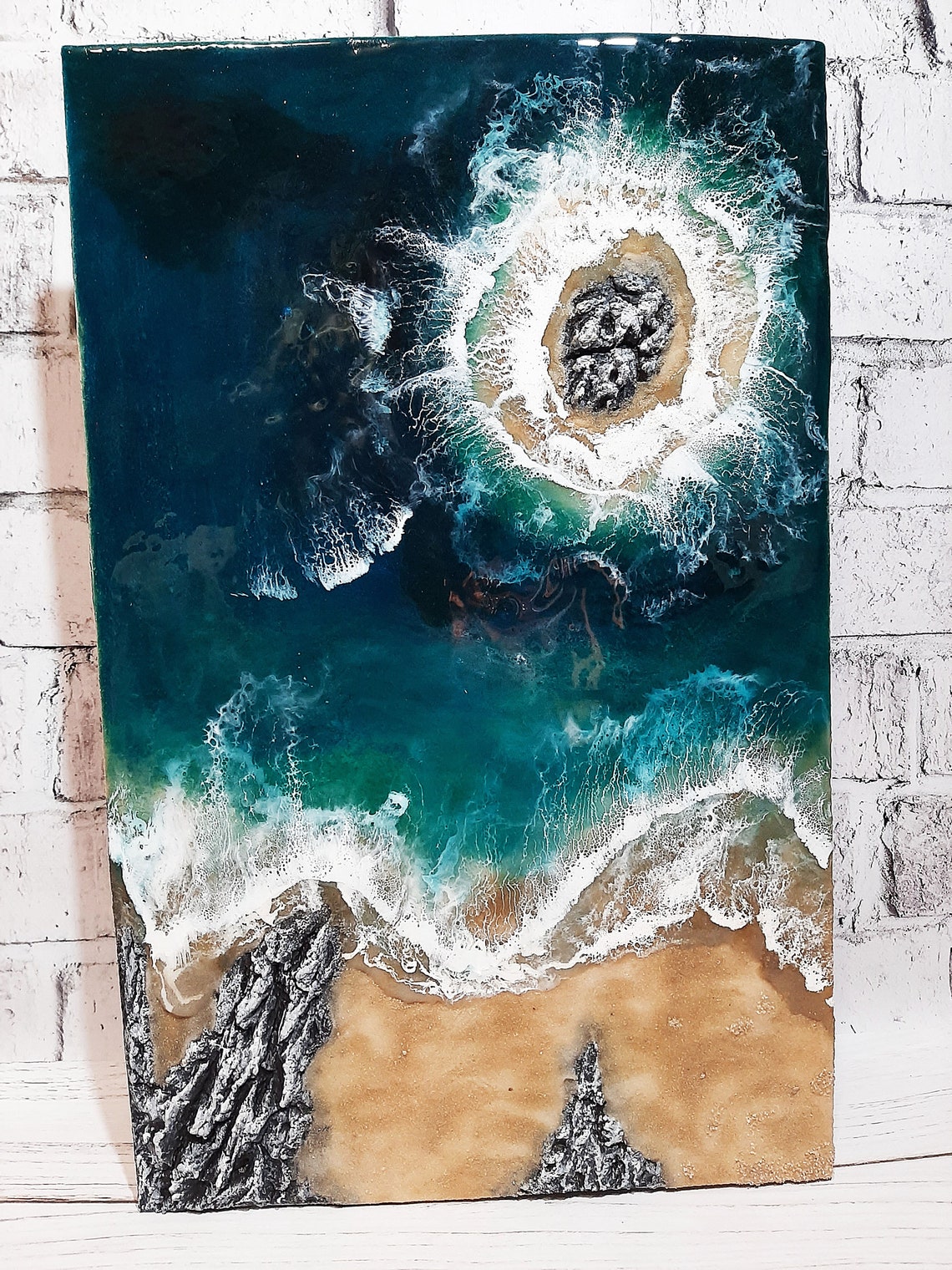 Ocean Wave Art Ocean Resin Art Coastal Artwork Beach Wall | Etsy