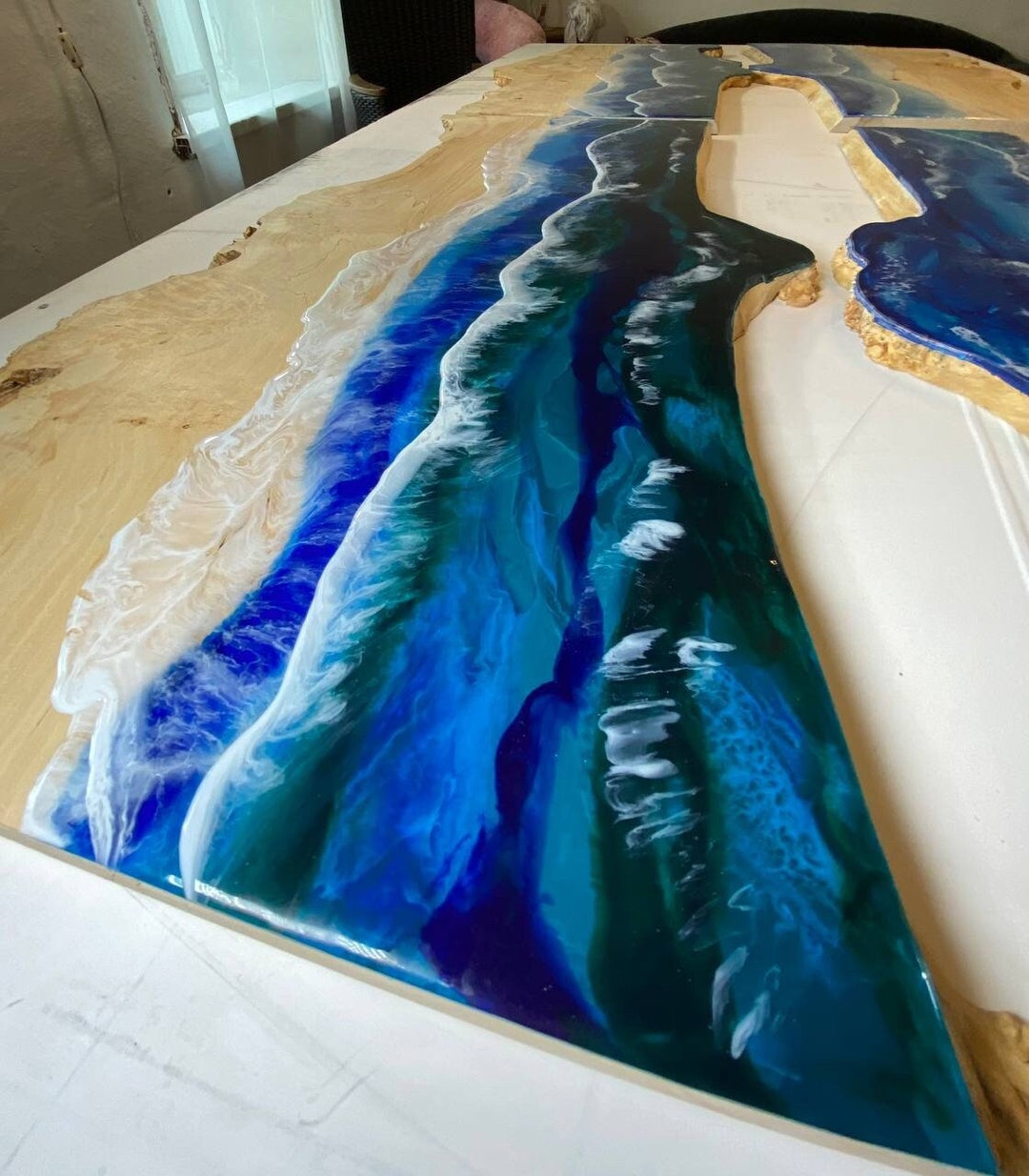 Large Wood Wall Art, Resin Painting, 3d Resin Painting, Wedding ...