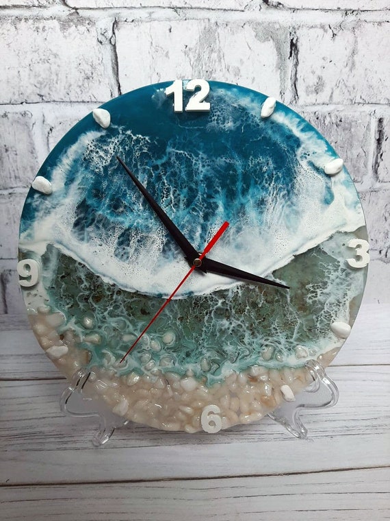 Clock for Wallepoxy Resin Beach Clockepoxy Wall Clock - Etsy