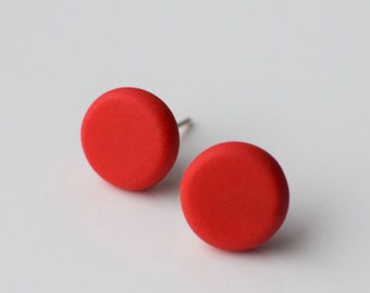 Red Stud Earrings - Etsy