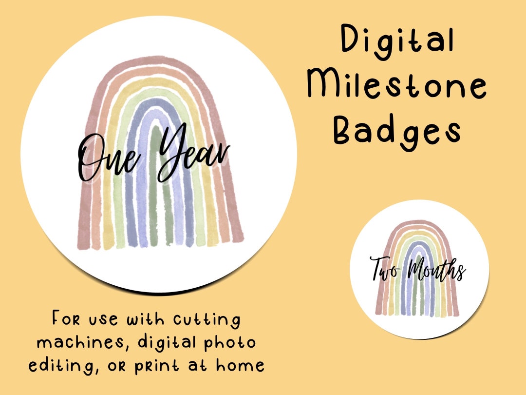 Digital Rainbow Baby Milestone Badges - Etsy
