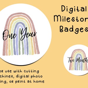 Digital Rainbow Baby Milestone Badges - Etsy