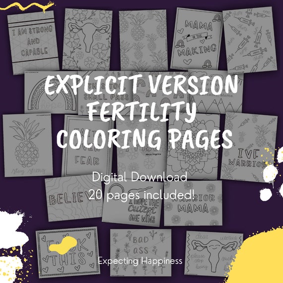 Explicit Fertility Coloring Pages | Etsy