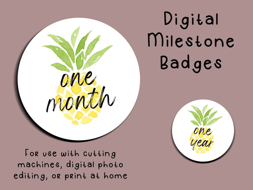 Digital Pineapple Baby Milestone Badges - Etsy
