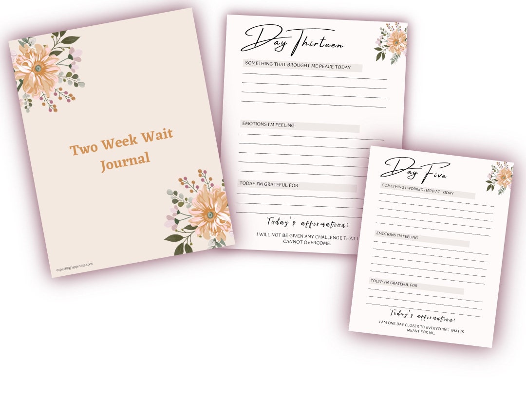 Two Week Wait Printable Journal, TWW, TTC - Etsy