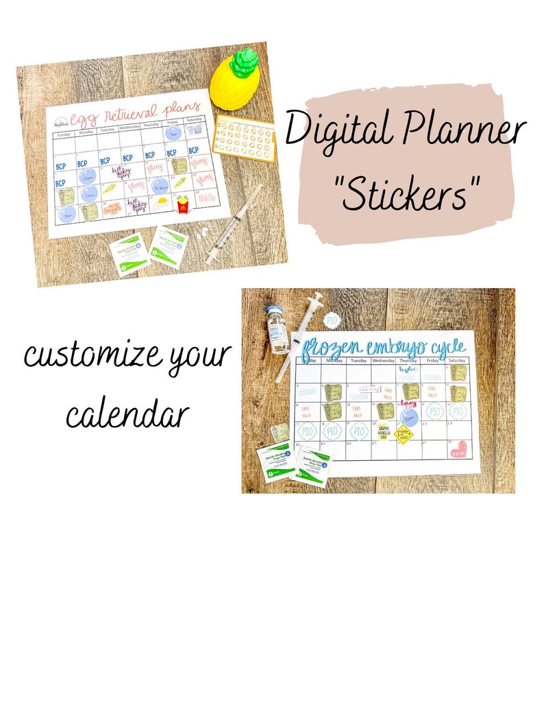 DIGITAL FET Planner Set, IVF, Frozen Transfer - Etsy