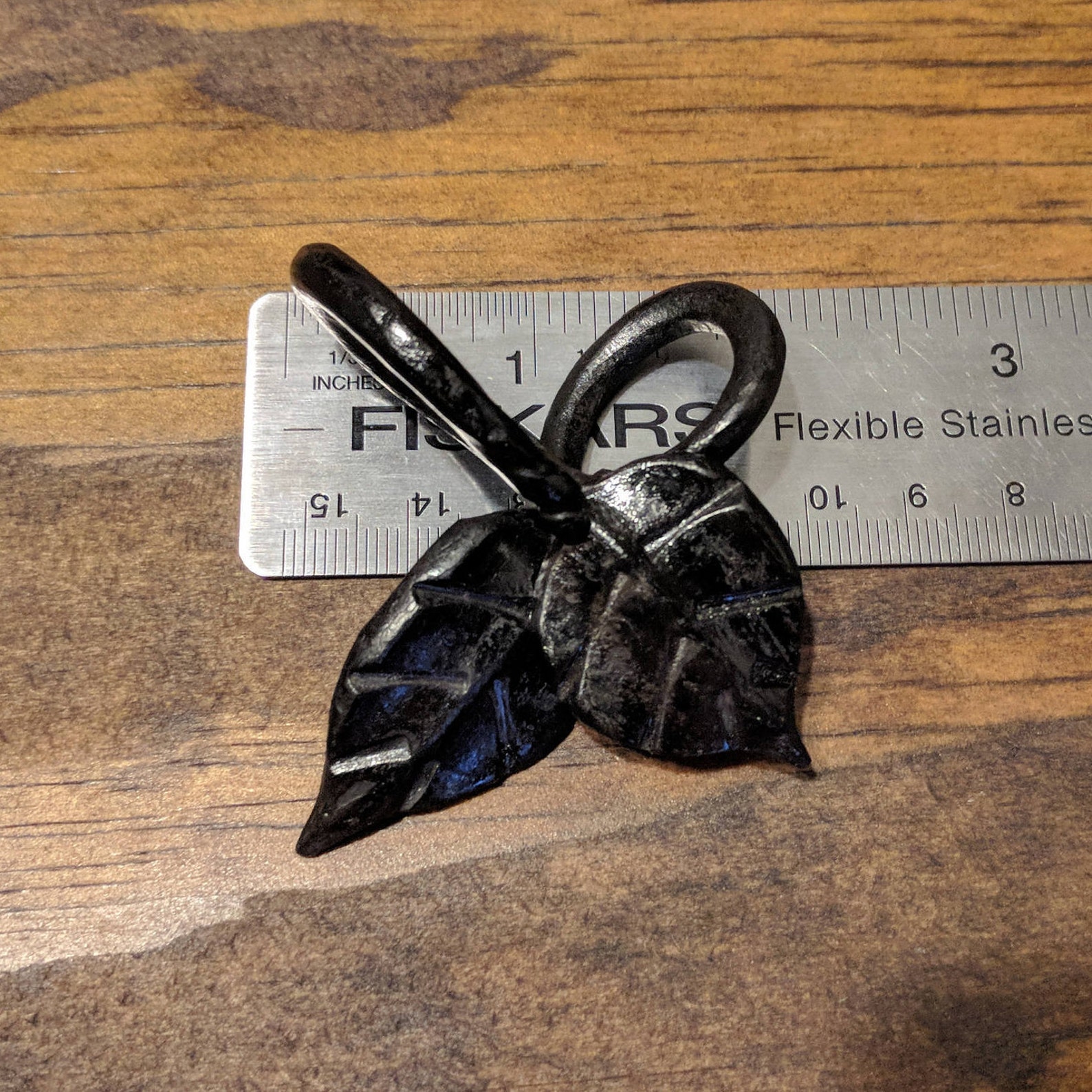 Hand Forged Leaf Keychain Pendant - Etsy