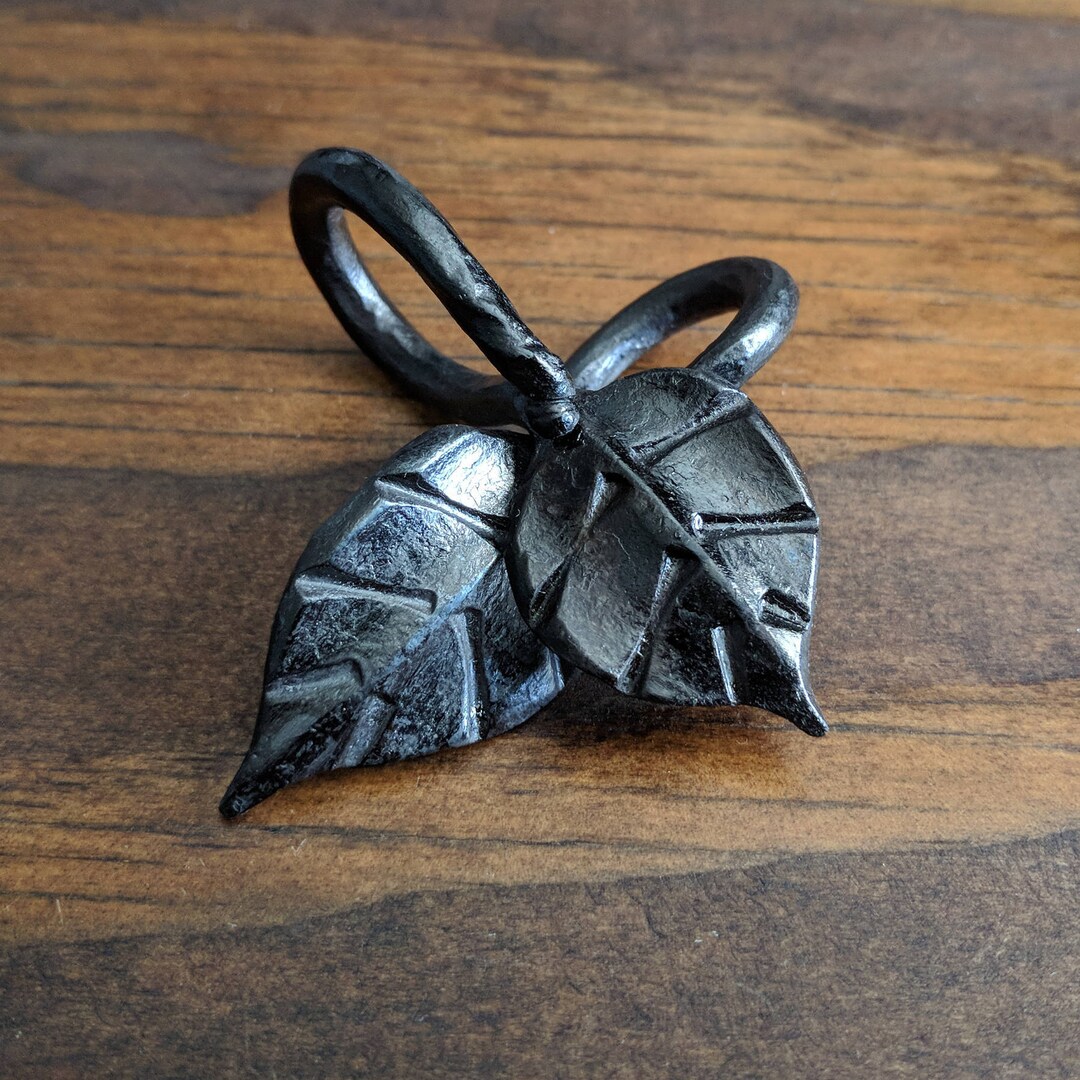 Hand Forged Leaf Keychain Pendant - Etsy
