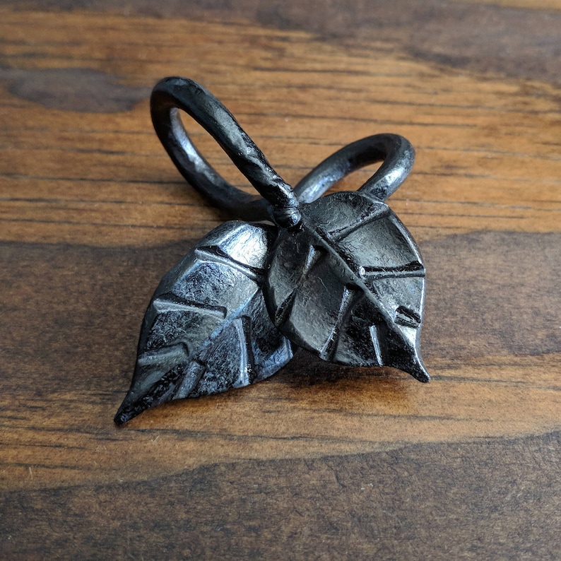 Hand Forged Leaf Keychain Pendant - Etsy