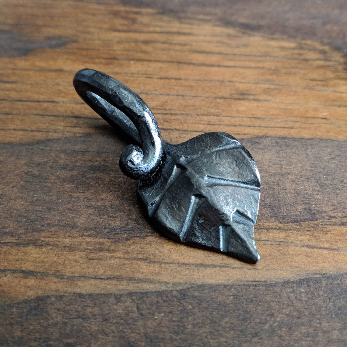Hand Forged Leaf Keychain Pendant - Etsy