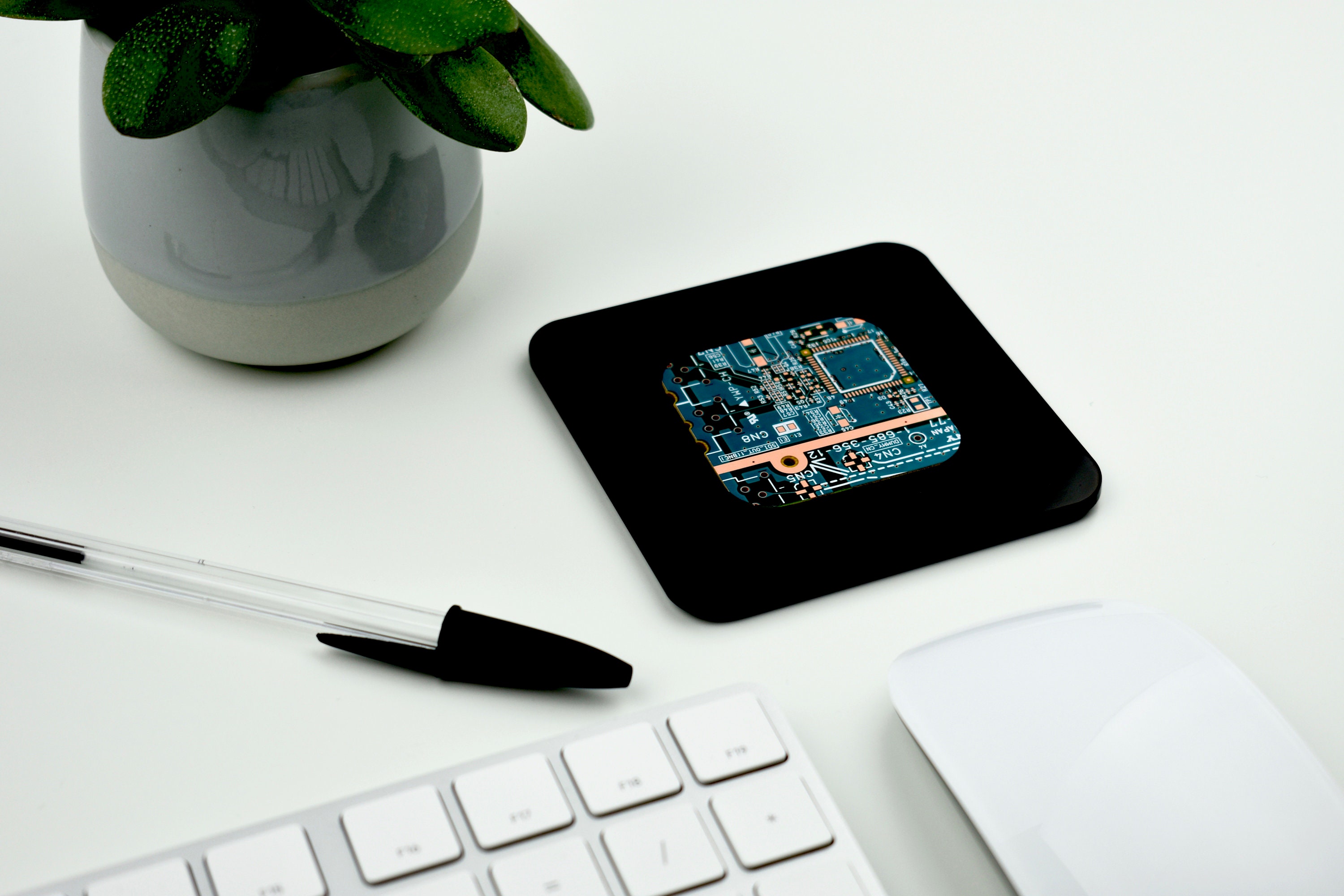 Circuit Board and Black Acrylic Coaster Eco Friendly Gift | Etsy