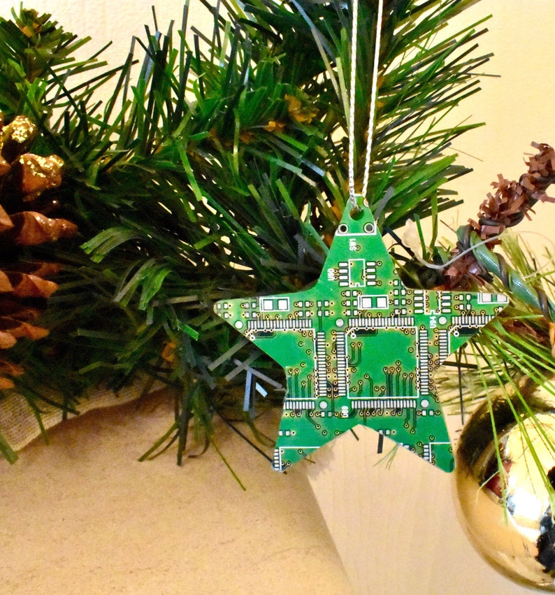 Circuit Board Christmas Star Decoration Ornament Computer - Etsy UK
