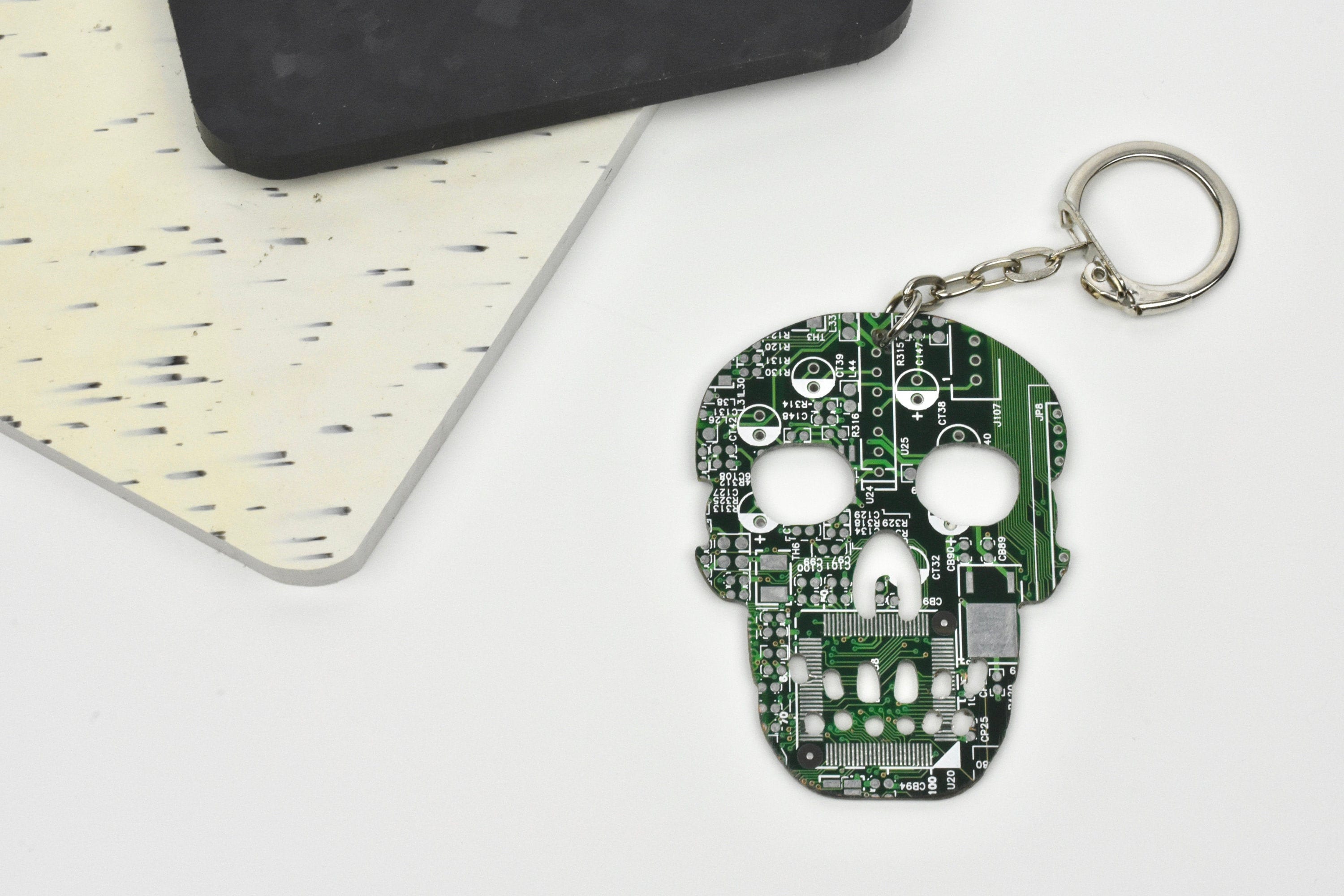 Circuit Board Skull Key Chain Computer Geek Gifts Pirate | Etsy