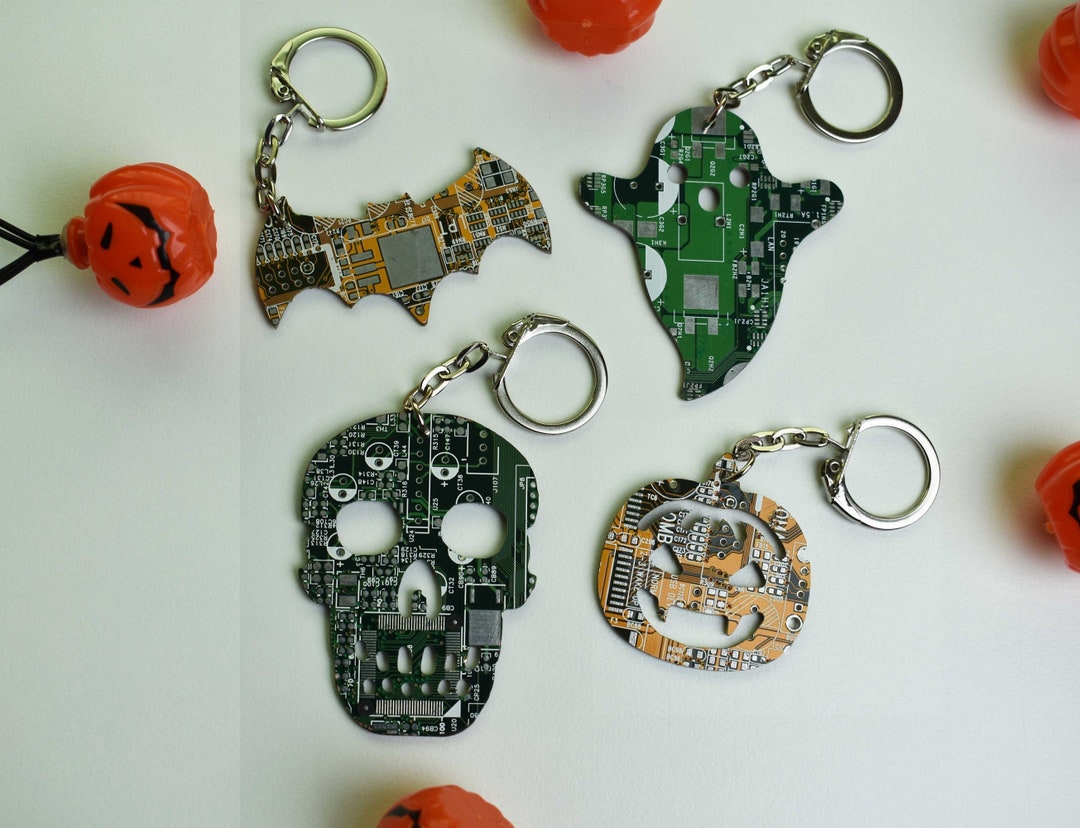 Circuit Board Spooky Key Chains - Spooky Computer Geek Gift - Halloween ...