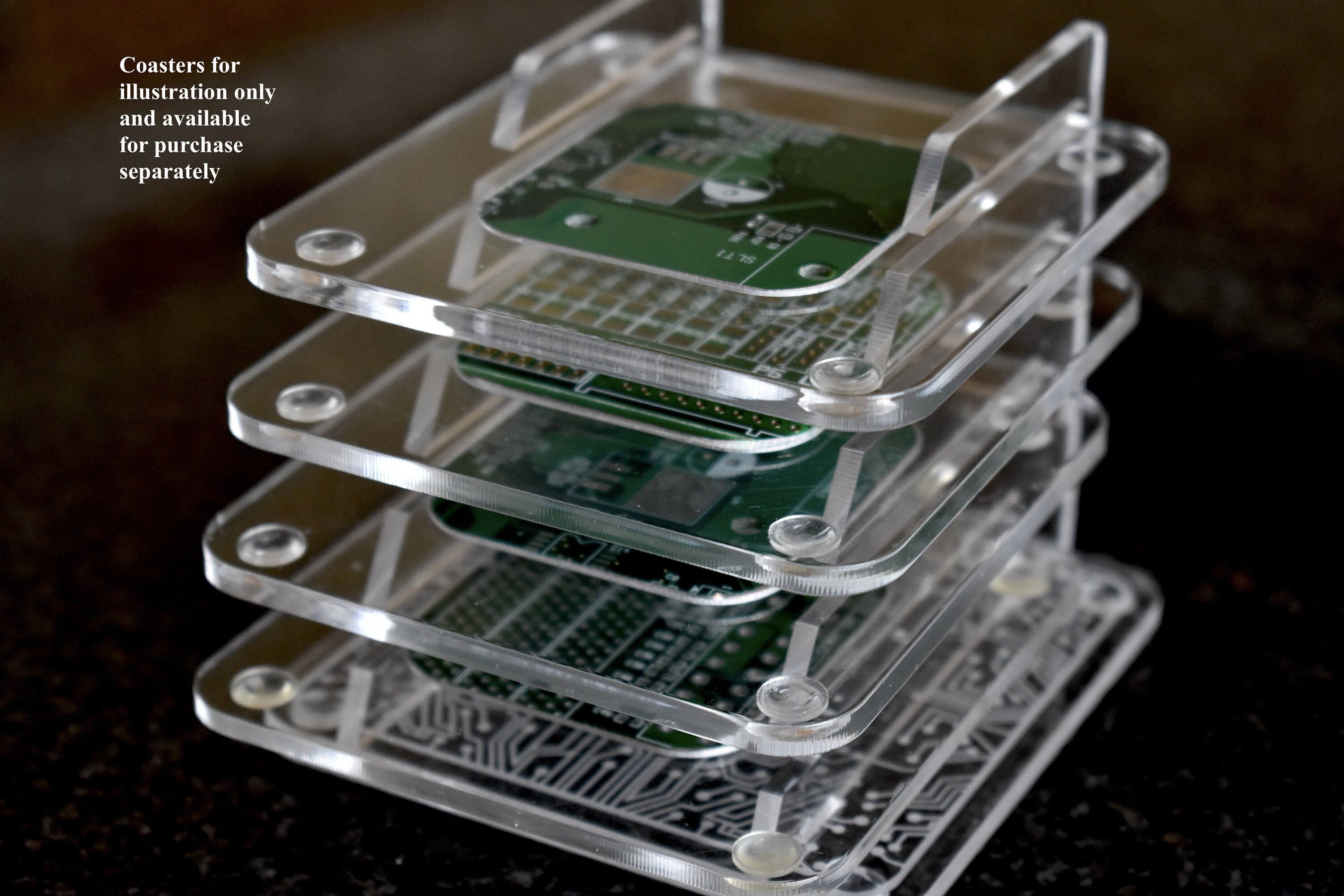 Clear Acrylic Coaster Holder Geeky Gifts Tech Accessories - Etsy