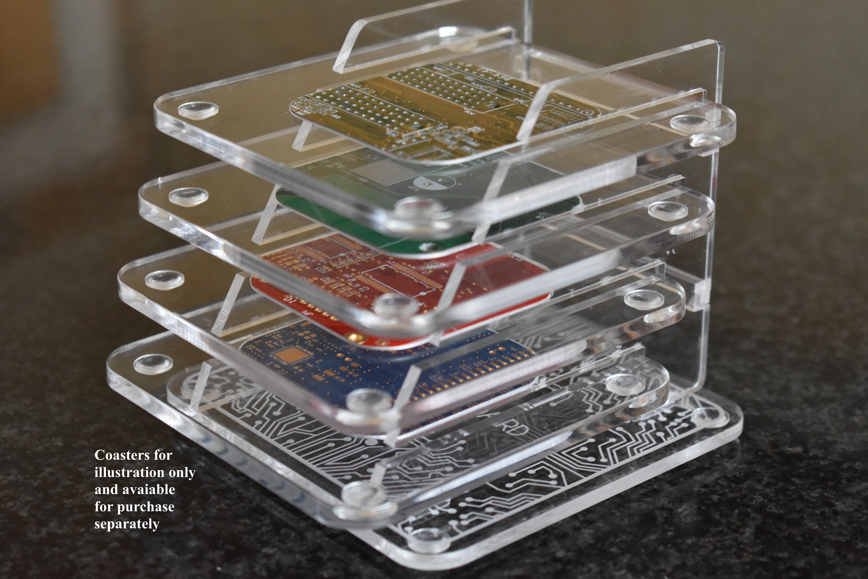 Clear Acrylic Coaster Holder Geeky Gifts Tech Accessories - Etsy