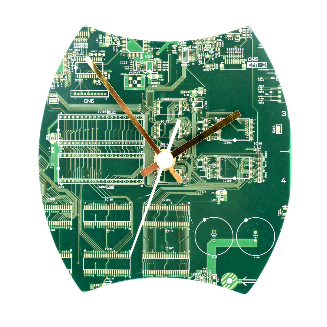 Circuit Board Wall Clock Tech Accessory Office Wall Clock Recycled - Etsy