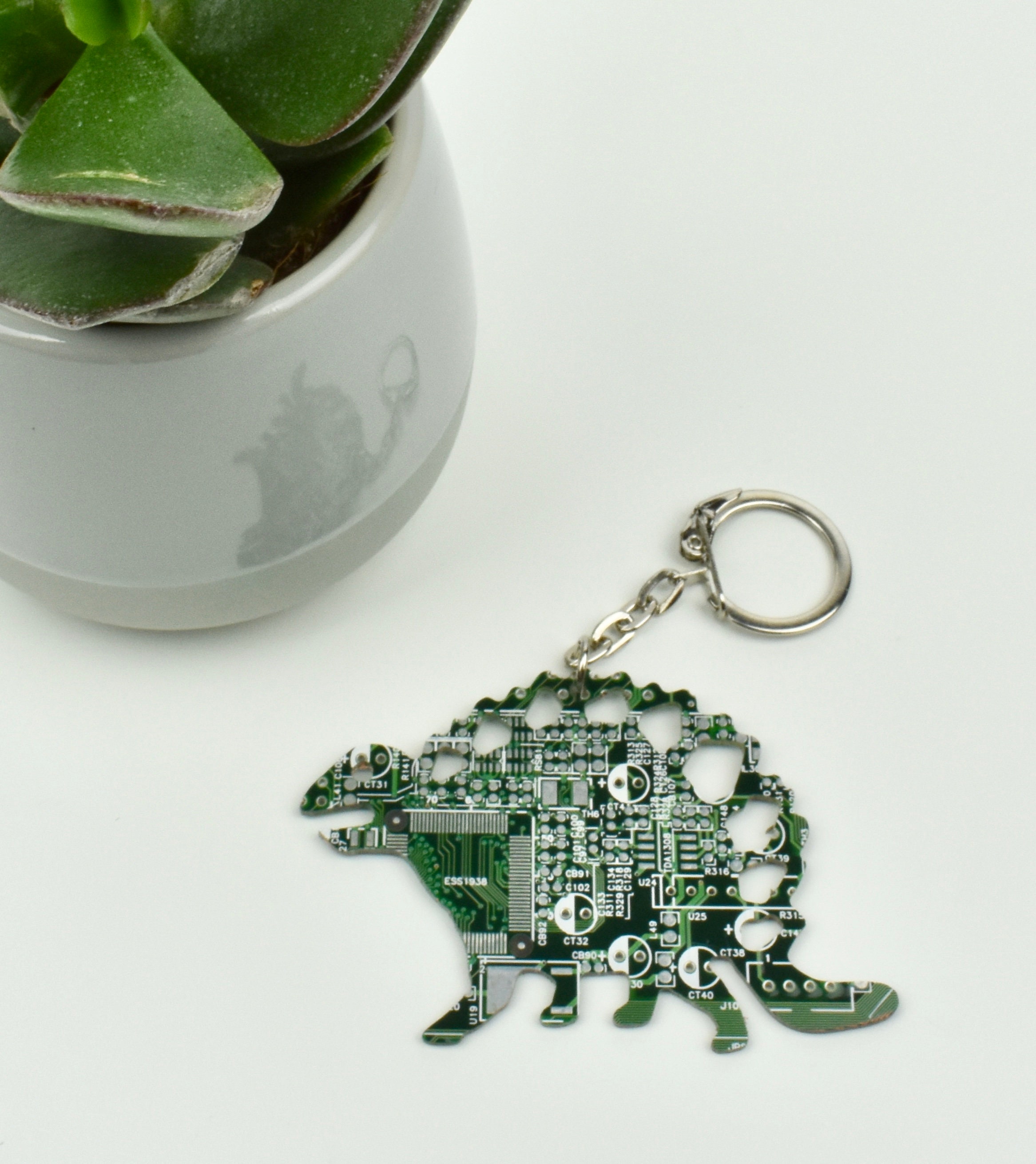 Circuit Board Stegosaurus Keychain Geeky Gifts Dinosaur - Etsy UK