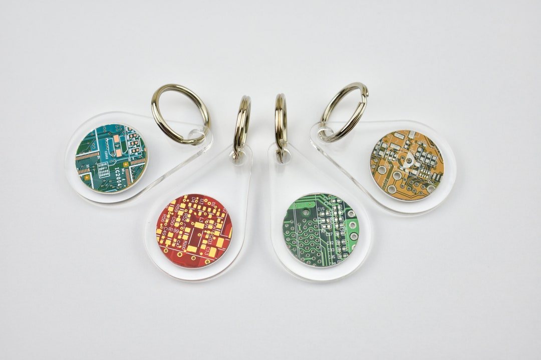 Circuit Board and Clear Acrylic Keyring - Computer Geek Christmas Gift ...