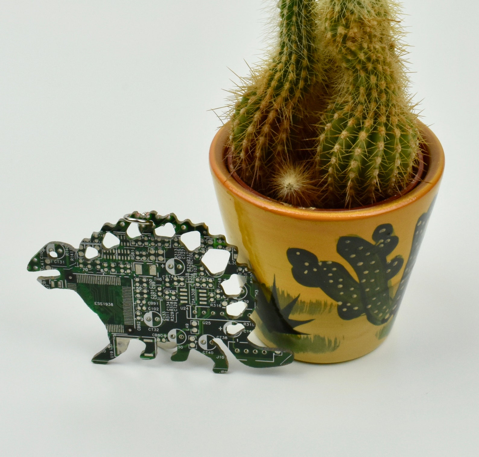 Circuit Board Stegosaurus Keychain Geeky Gifts Dinosaur | Etsy