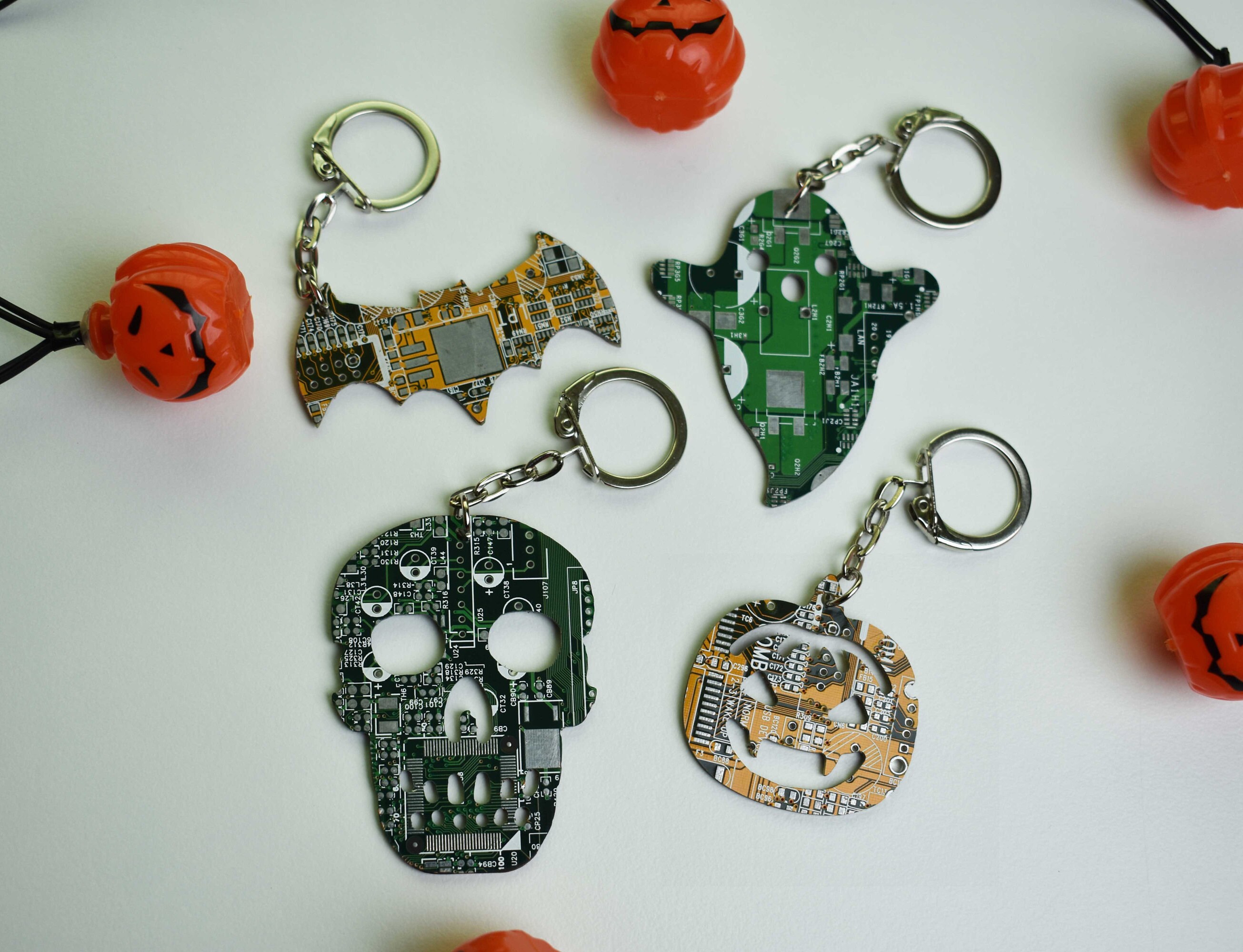 Circuit Board Spooky Key Chains - Spooky Computer Geek Gift - Halloween ...