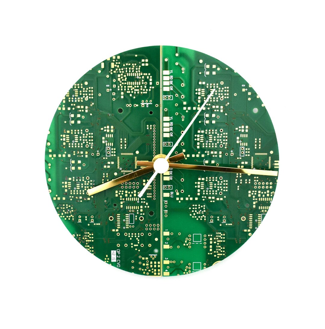 Circuit Board Wall Clock Circular Tech Accessory Office - Etsy