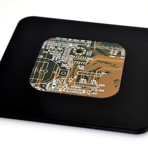 Circuit Board and Black Acrylic Coaster, Geeky Christmas Gift ...