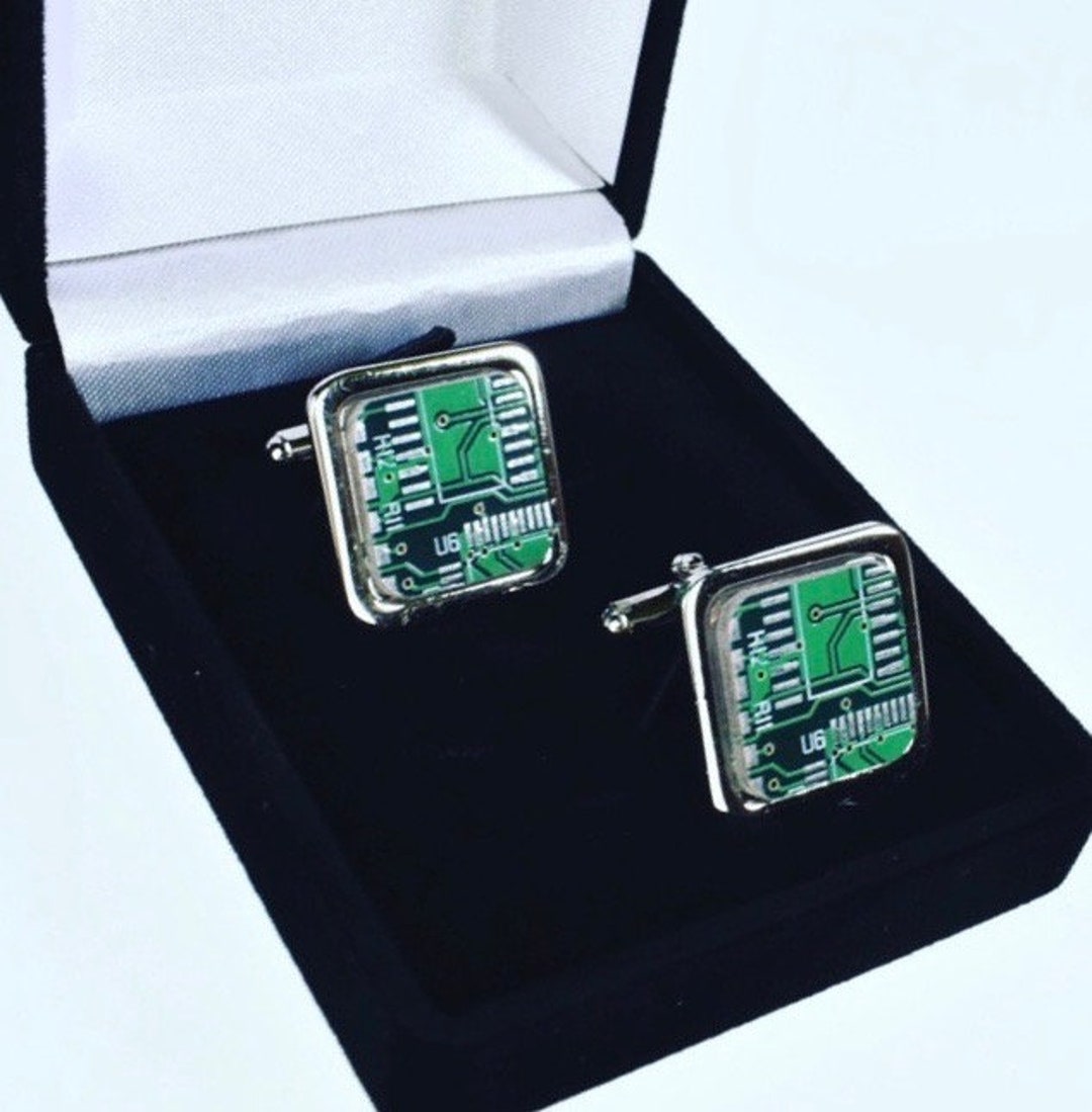 Circuit Board Green Cufflinks Fathers Day Gifts Geek Gift Wedding Best ...