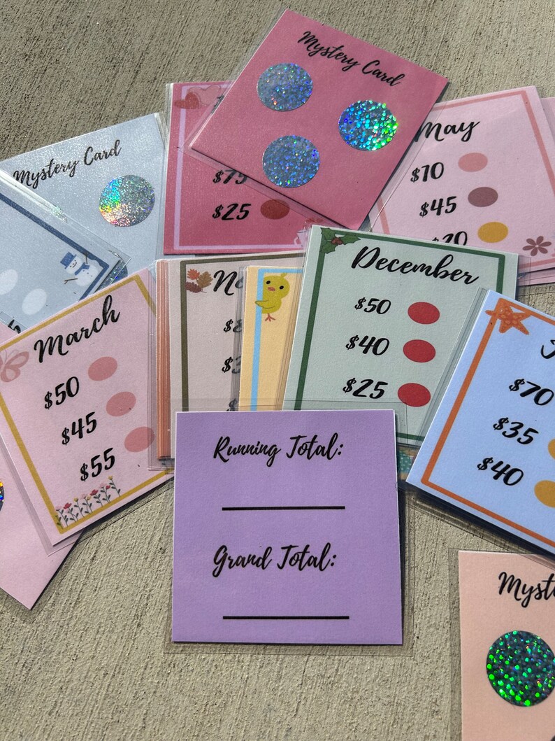 Holiday Savings Challenge, Scratch off Savings, Laminated Savings Cards ...