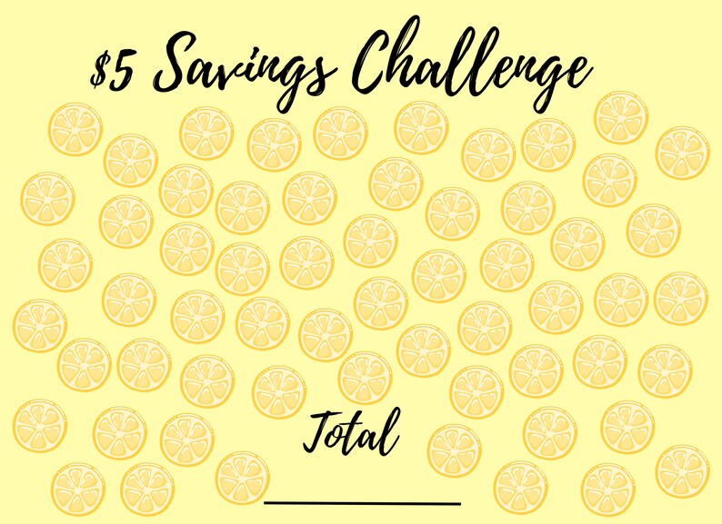 5s Laminated Savings Challenge Tracker A6 Tracker Savings - Etsy