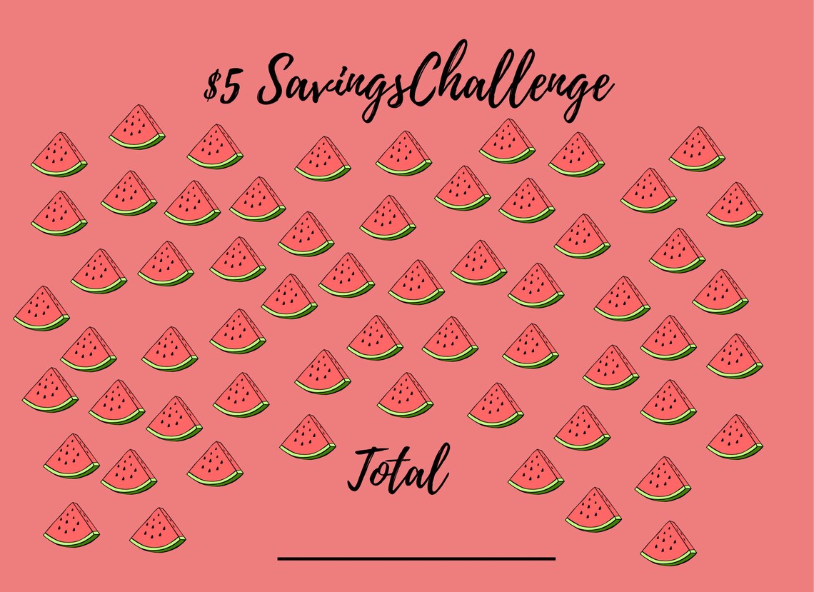 5s Laminated Savings Challenge Tracker A6 Tracker Savings - Etsy