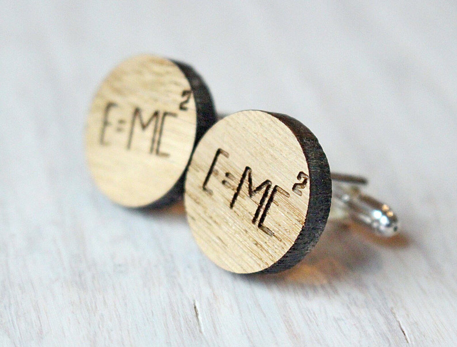 Albert Einstein Science Laser Engraved Wooden Custom Cufflinks, Mens ...