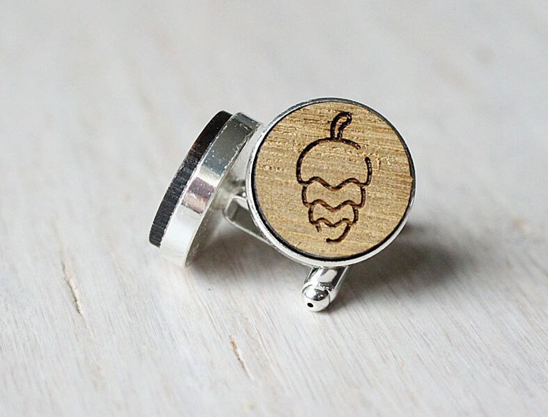 Personalized Custom Laser Engraved Cut Woody Cone Cufflinks for ...