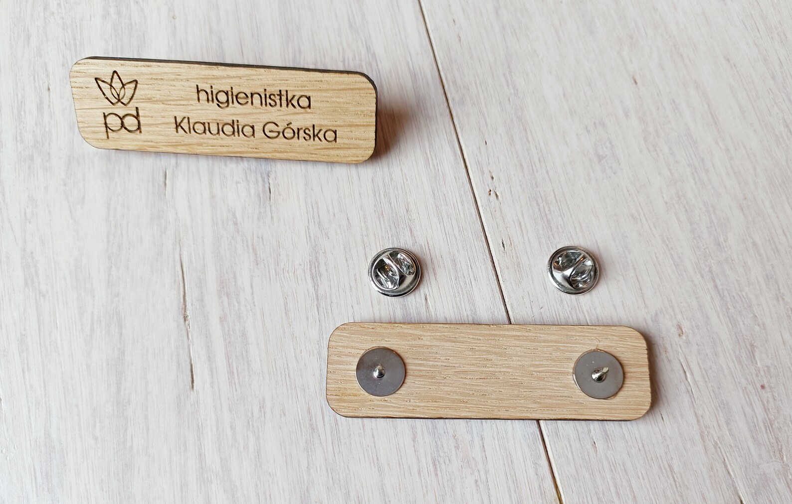 Custom Wood Name Tags for Work, Magnetic Name Badges, Business Name Tag ...