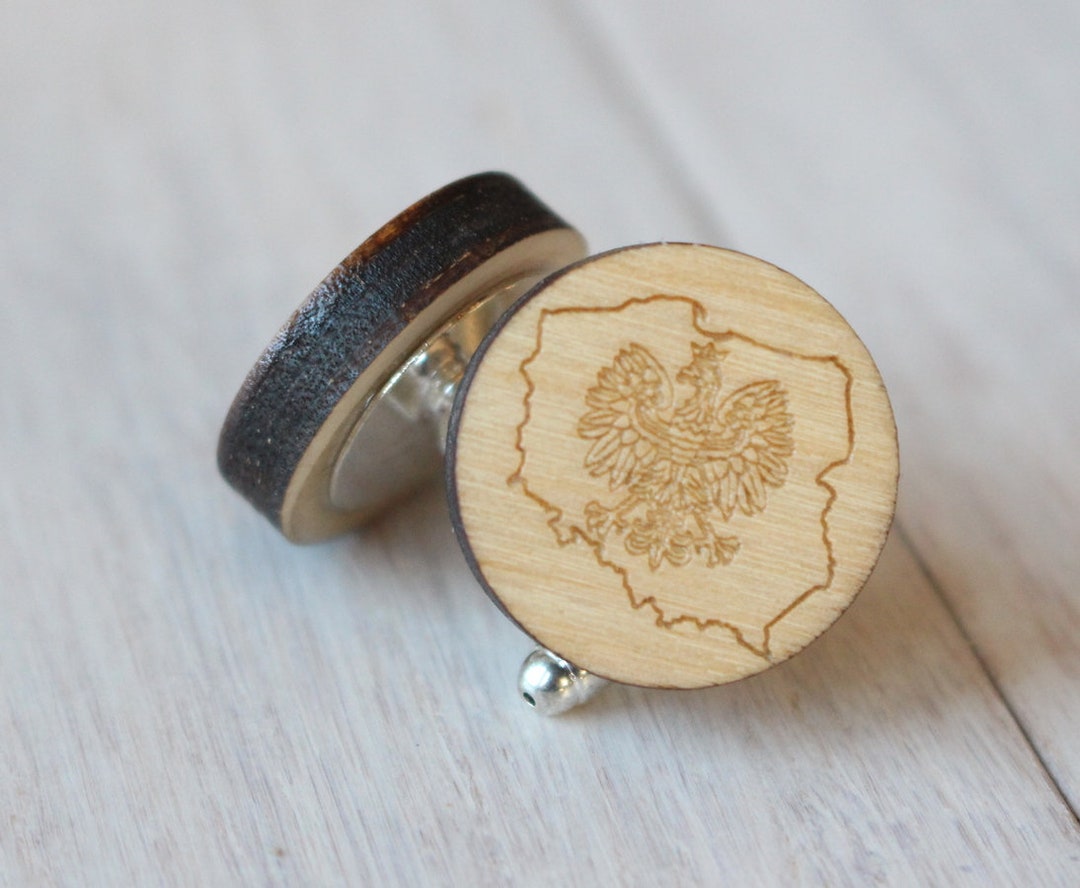Polish Cufflinks, Patriotic Wood Wedding Groom Gift Cufflinks, Laser ...
