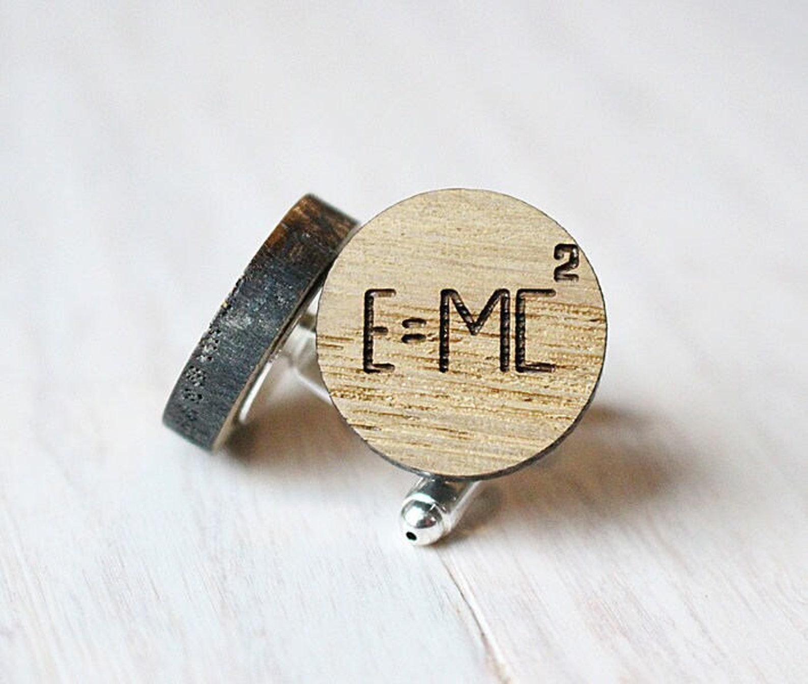 Albert Einstein Science Laser Engraved Wooden Custom Cufflinks, Mens ...