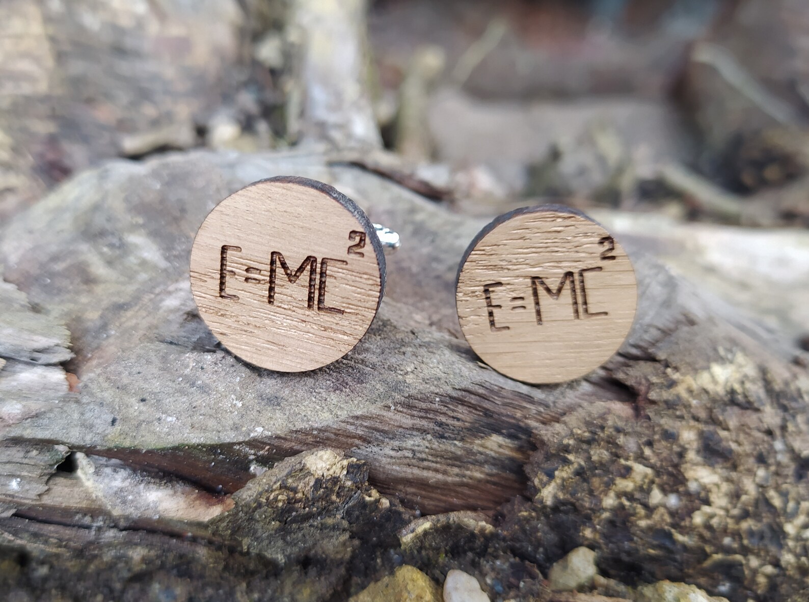 Albert Einstein Science Laser Engraved Wooden Custom Cufflinks, Mens ...
