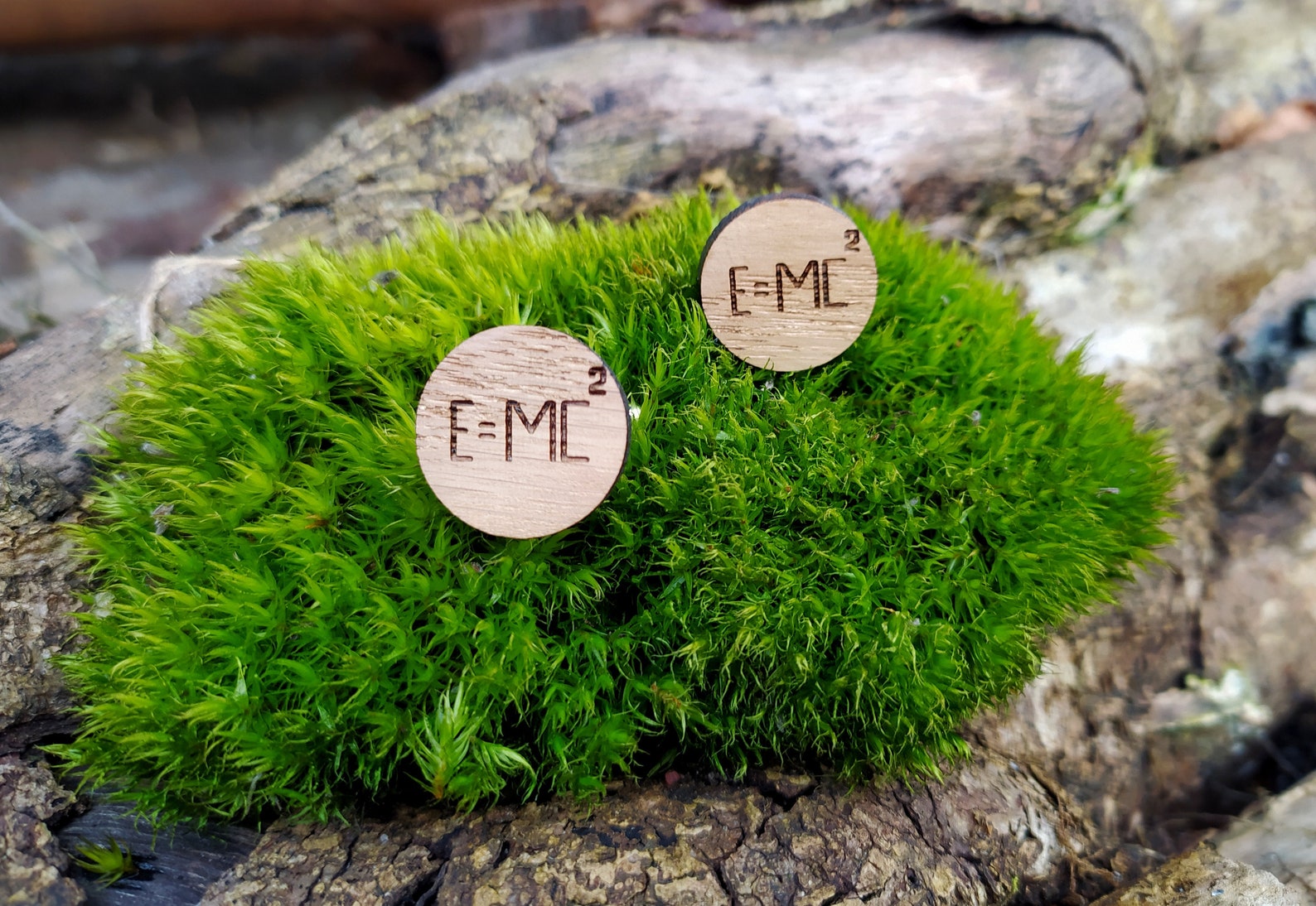 Albert Einstein Science Laser Engraved Wooden Custom Cufflinks, Mens ...