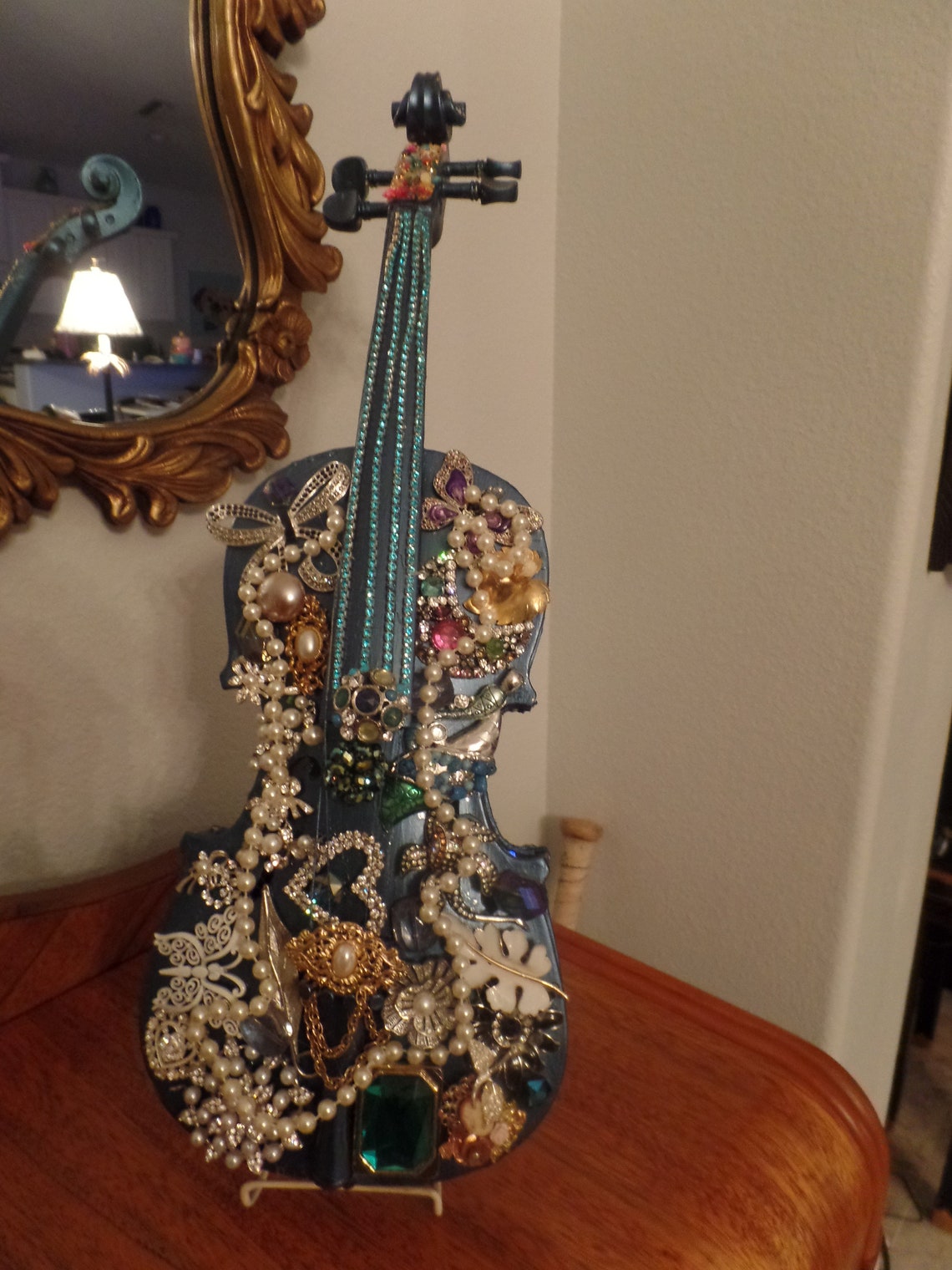 Embellished Metallic Sapphire Blue Violin - Etsy