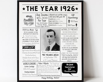 1926 Year Poster - Etsy