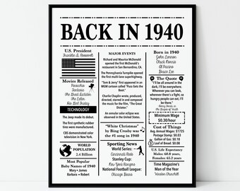 1940 Fun Facts - Etsy