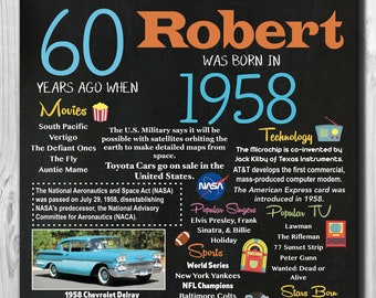 1958 birthday poster | Etsy