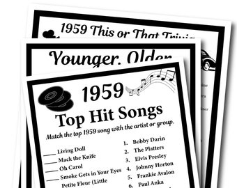 Fun facts 1959 | Etsy