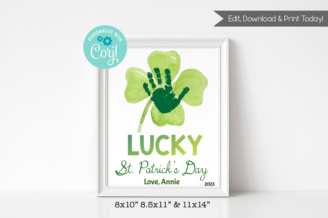 EDITABLE LUCKY St. Patrick's Day Handprint Craft Saint Patrick's Day ...