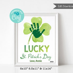 EDITABLE LUCKY St. Patrick's Day Handprint Craft Saint Patrick's Day ...