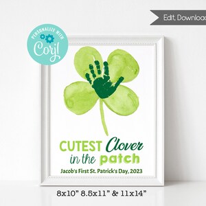 EDITABLE Cutest Clover in the Patch Handprint Craft St. Patrick's Day ...